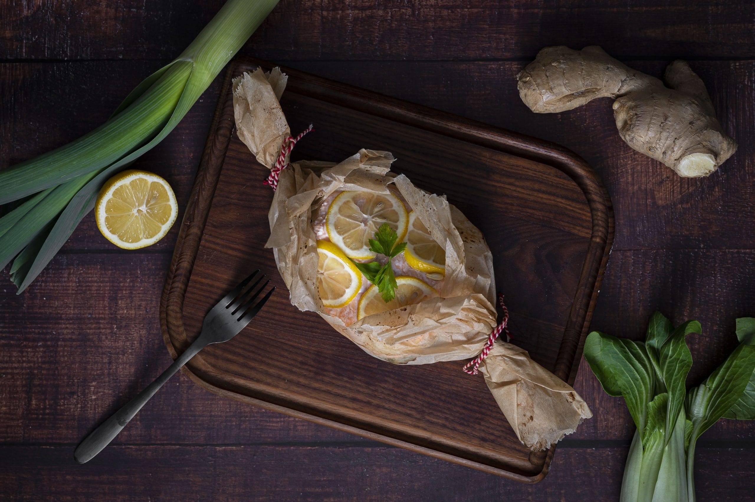 Pak choi fish parcels - Severin